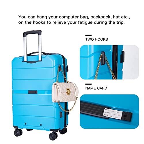 Tripcomp Luggage Sets Hardshell Travel Durable Suitcase Sets with Spinner Wheels TSA Lock, Carry-on,Luggage 3piece Set (20inch/24inch/28inch) (Navy Blue)