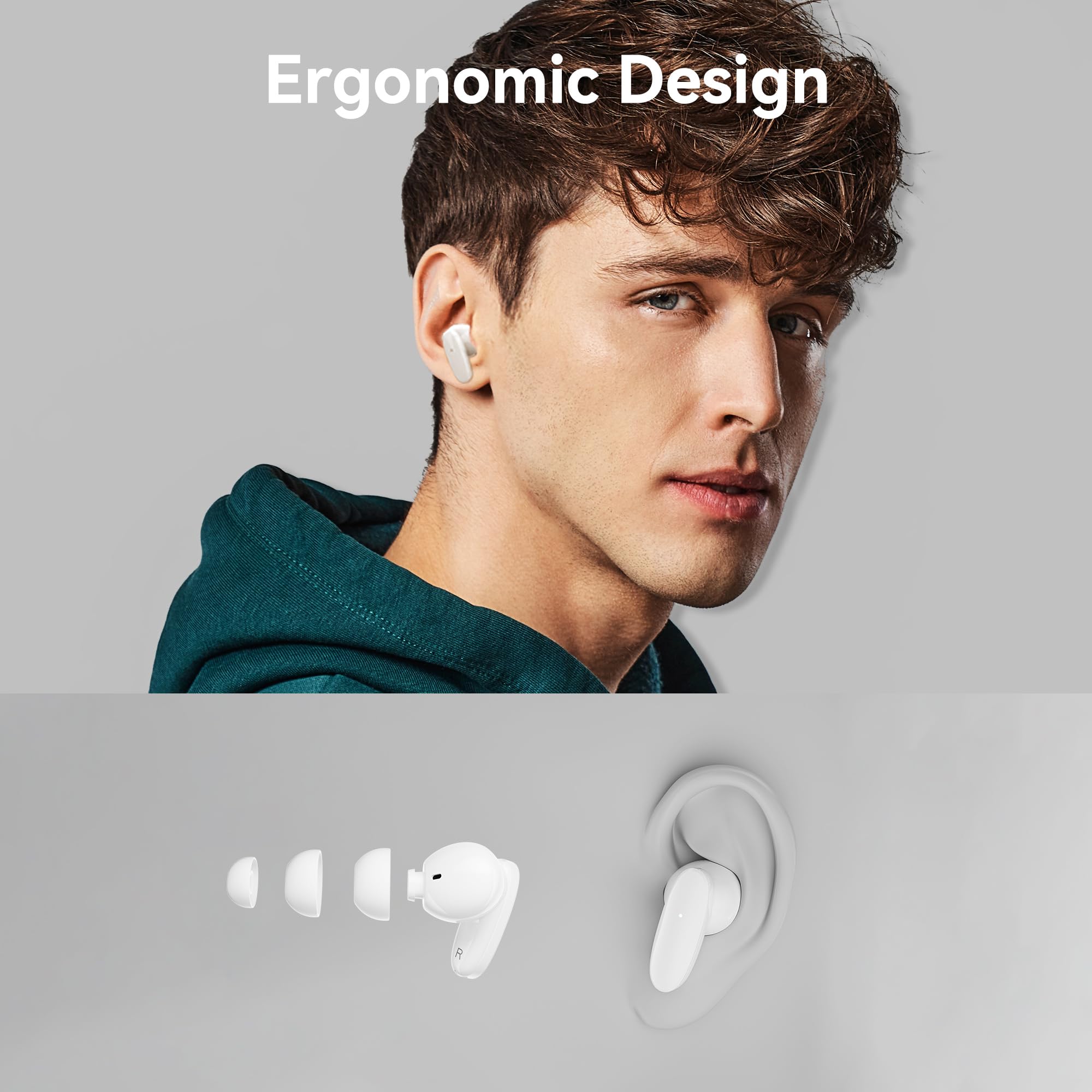VENTION True Wireless Earbuds - Bluetooth 5.3 TWS Noise Cancelling Earbuds with Charging Case in-Ear ipx5 Waterproof Sports Headphones with Built-in Microphone Ear Buds for iPhone Android and Gaming