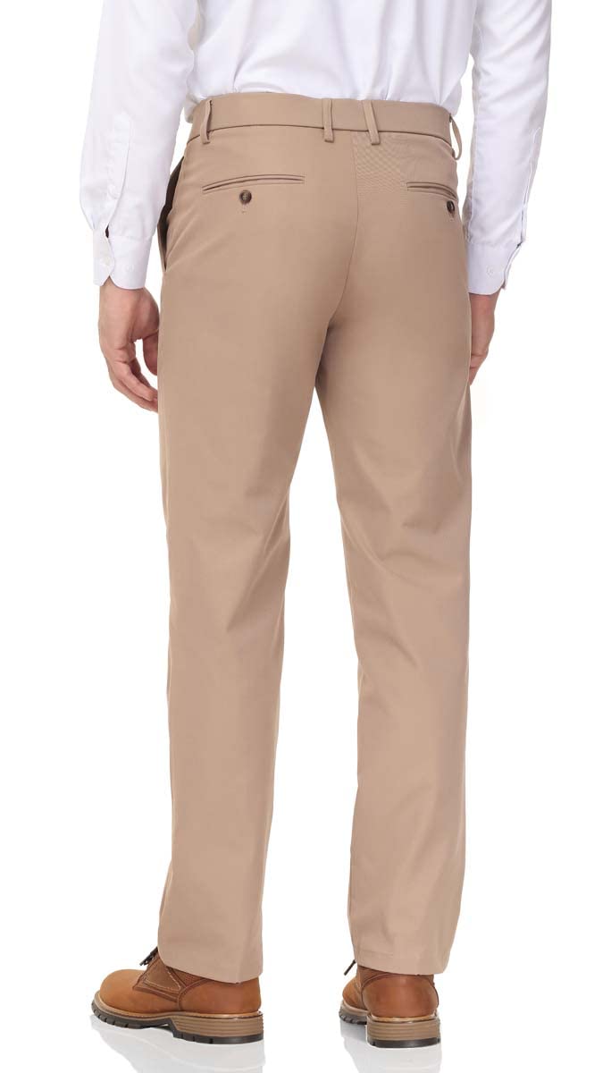 Soojun Men's Classic Fit Wrinkle Resistant Comfort Waist Flex Pant, Navy, 34Wx30L