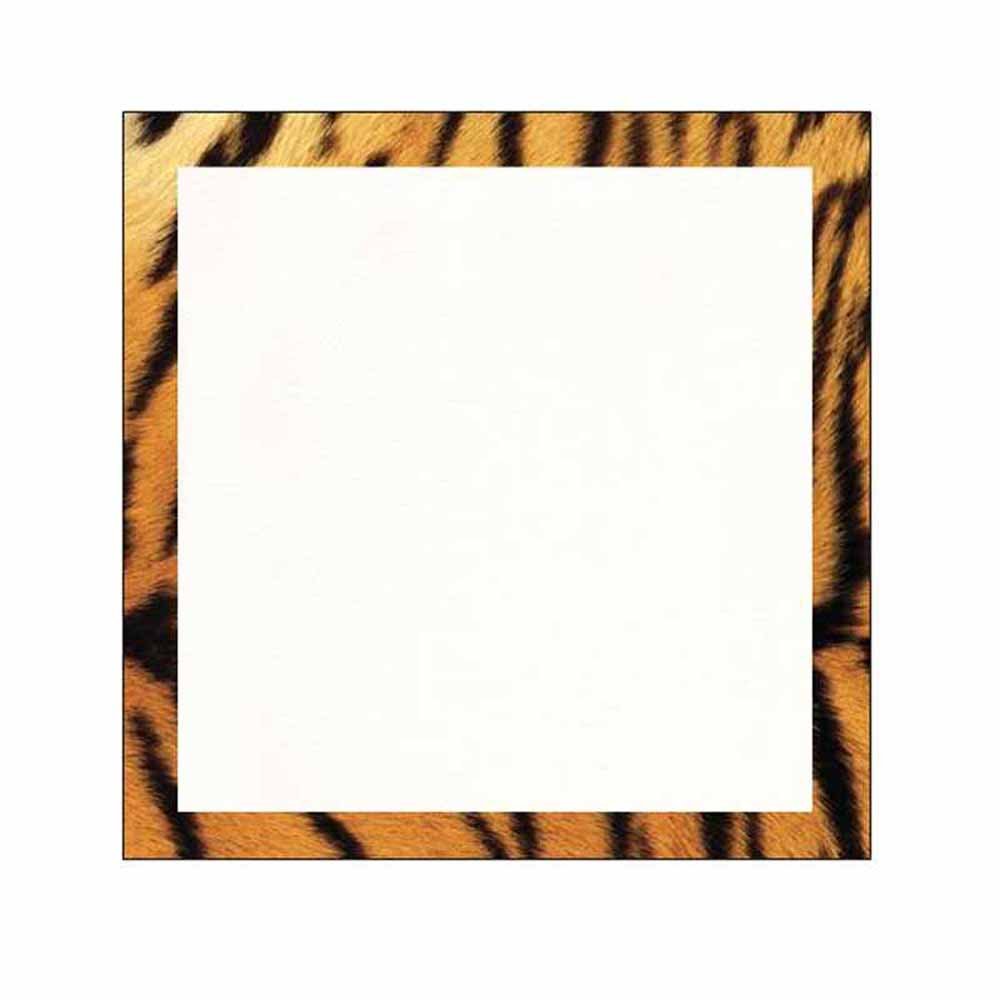 Tiger Print Border Sticky Notes - Set of 3 - Wildlife Animal Theme Design - Stationery Gift - Paper Memo Pad - Office and School Supplies