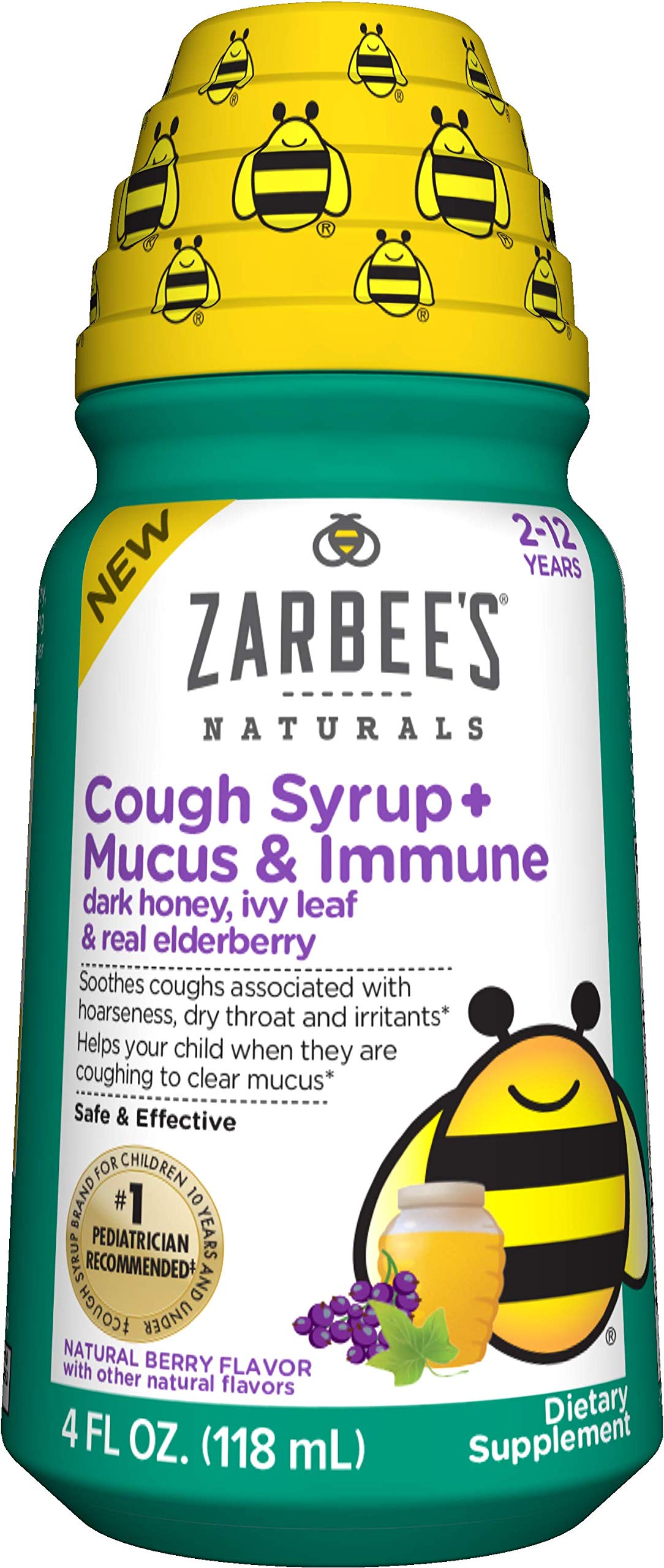 Zarbee's Children's Cough Syrup + Mucus + Immune Daytime 4oz