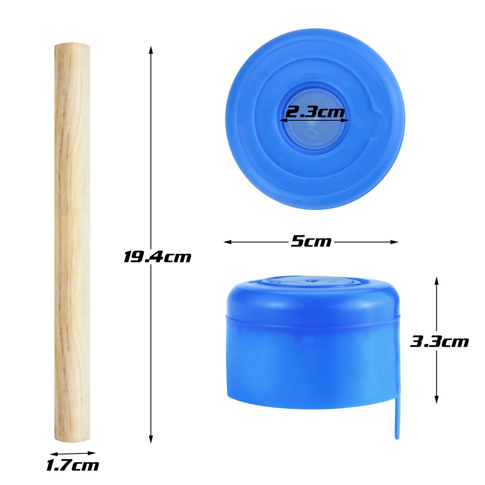 Wpxmer 40 Pack Non Spill Cap, Anti Splash Bottle Caps with 2 Pieces Crowbar, Water Bottle Caps for 55mm 3 and 5 Gallon Water Jug