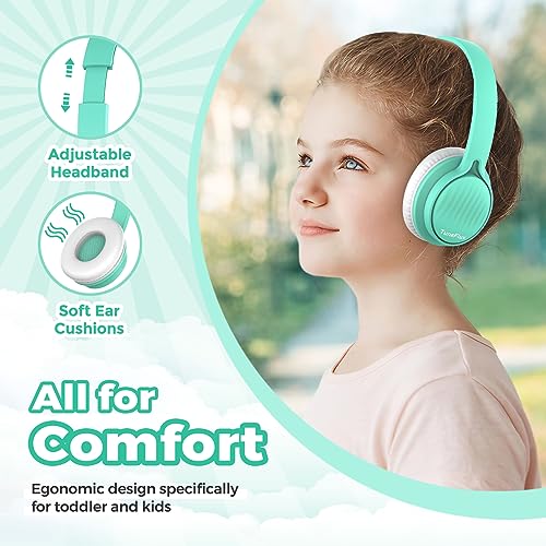 TuneFlux Kids Headphones, Design for Boys and Girls-Green