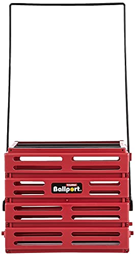 Tourna Ballport Tennis Ball Hopper Holds 80 Balls Durable and Lightweight – Red