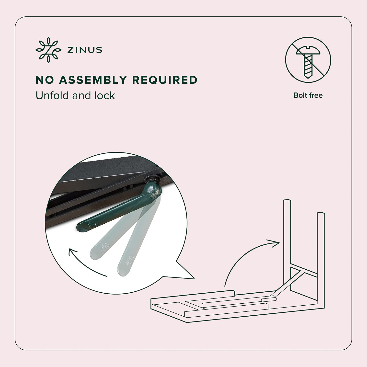 ZINUS Lindy 63 Inch Folding Desk / Multipurpose Folding Table / Office Desk / Computer Workstation / Water-Resistant Finish / Zero Assembly