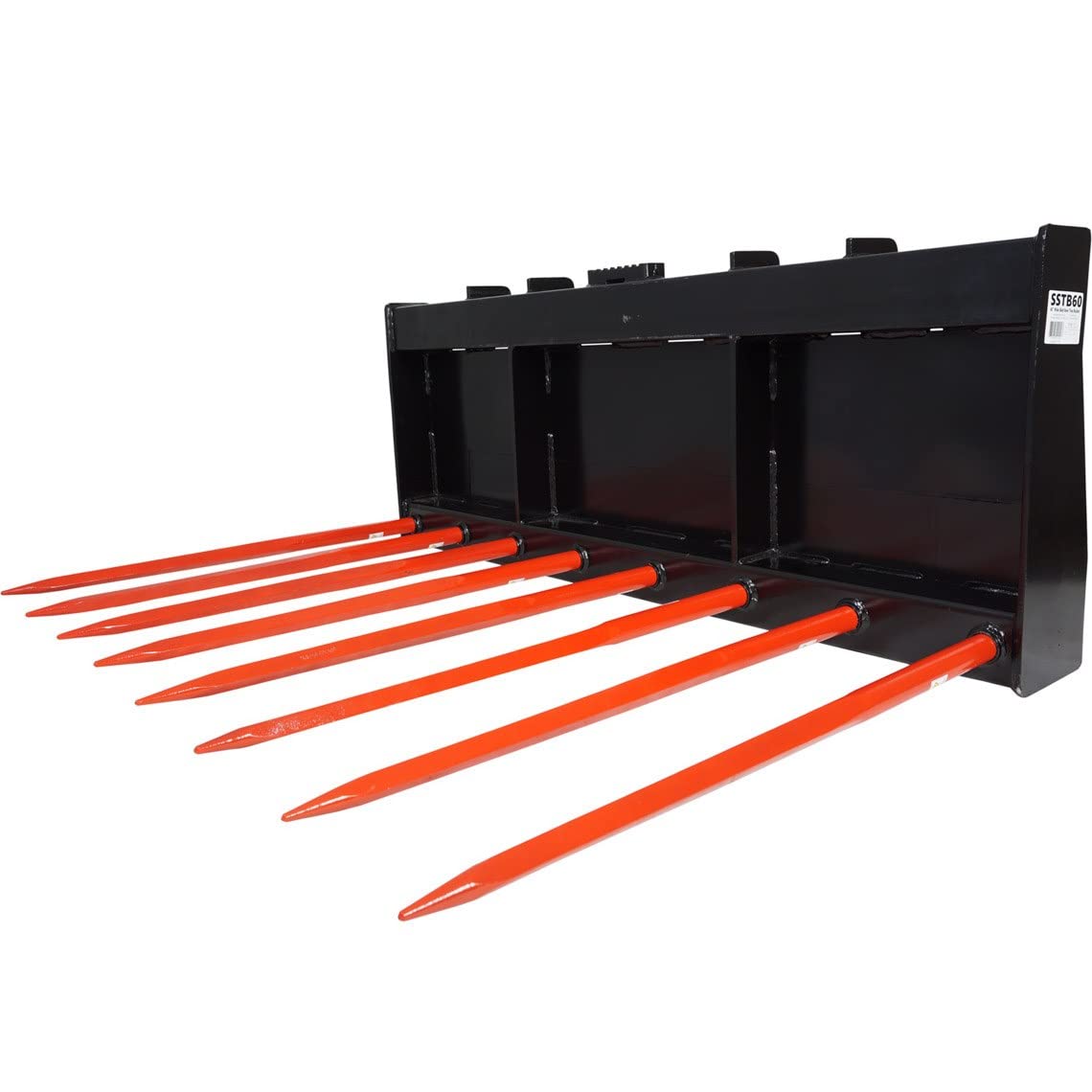 Titan 60" Tine Bucket Silage Rake Manure 32" Hay Bale Skid Steer Loader Tractor