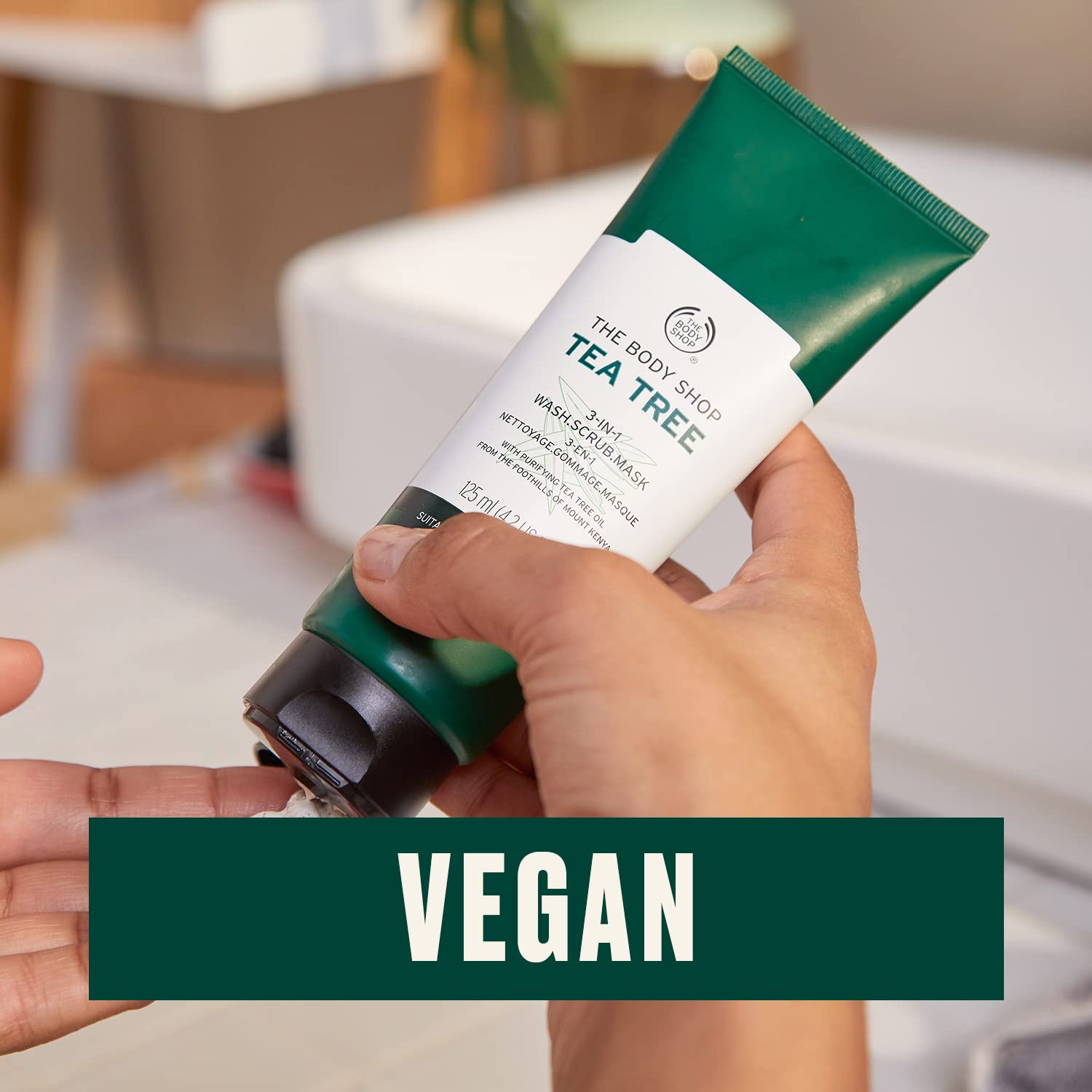The Body Shop Tea Tree 3 in 1 Wash Scrub & Mask β Purifying Vegan Skincare For Oily, Blemished Skin β 4.2 oz