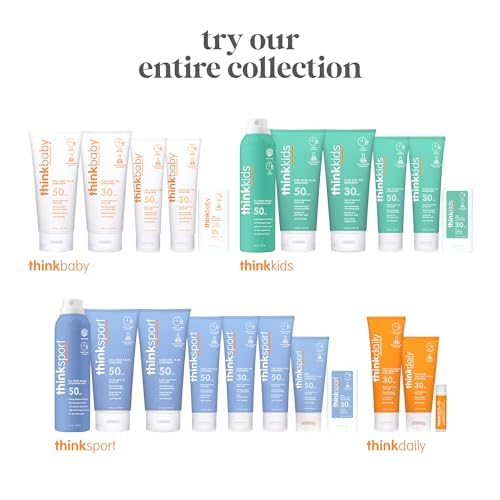 Thinksport SPF 30 Face & Body Mineral Sunscreen Stick β Safe, Natural, Water Resistant Sun Cream β Vegan, Reef Friendly UVA/UVB Sun Protection for Sports & Active Use, 0.64oz