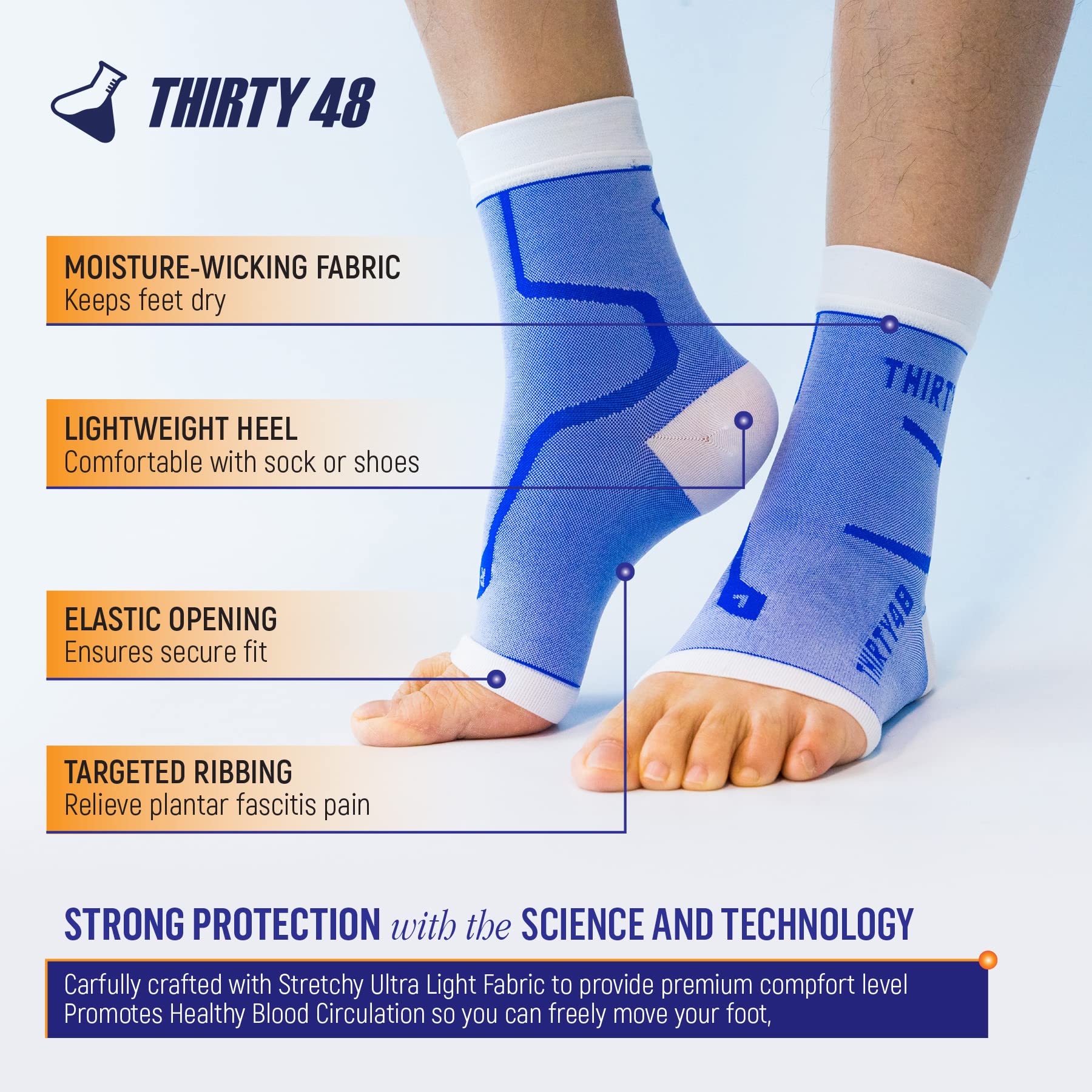 Thirty48 Plantar Fasciitis Socks, 20-30 mmHg Foot Compression Sleeves for Ankle/Heel Support, Increase Blood Circulation, Relieve Arch Pain, Reduce Foot Swelling (Black & Pink (2 Pairs), Large)