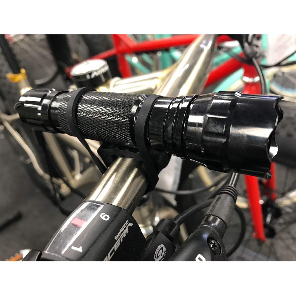 Yahpetes Silicone Bicycle Band 6 Pcs Bike Light Holder Strap 5.7" Flashlight Band Phone Strap Tie Ribbon Mount Holder for Light Handlebar Mount (6 PCS)