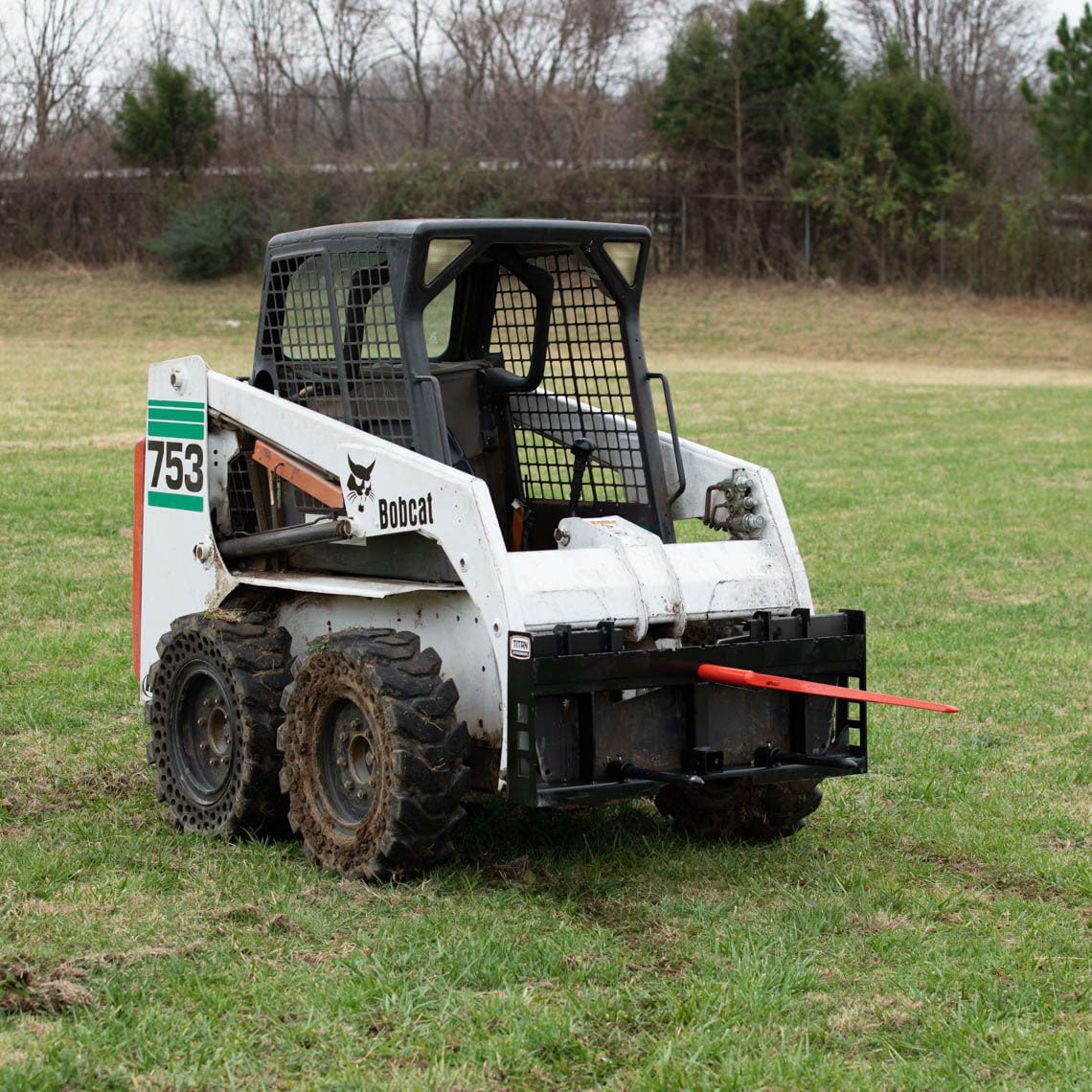 Titan Attachments Skid Steer Pallet Fork Frame Attachment, Rate 4,000 LB, Quick Tach Tractor, Receiver Hitch