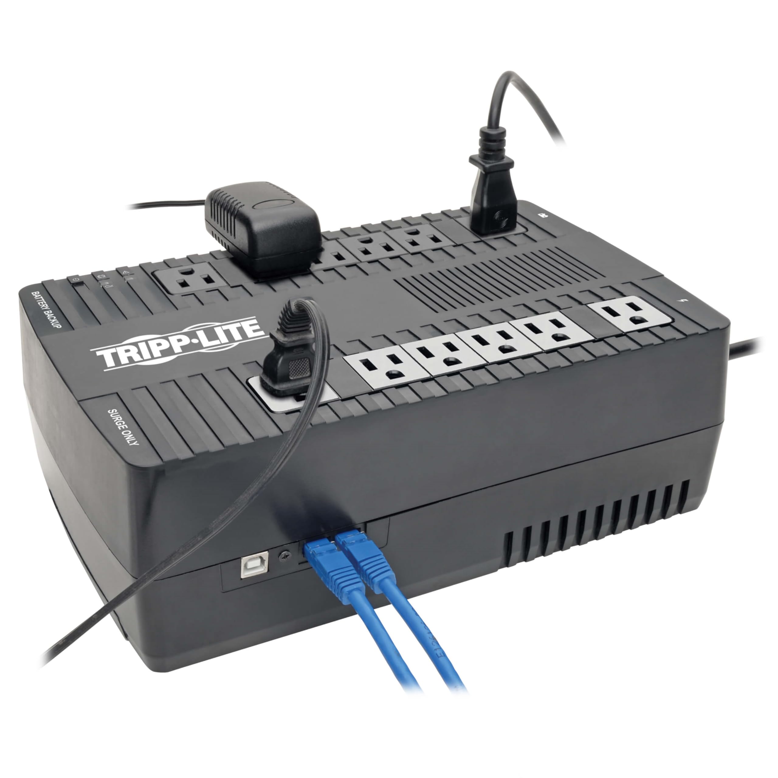 Tripp Lite 750VA UPS Battery Backup Surge Protector, AVR Automatic Voltage Regulation, 12-Outlet Uninterruptible Power Supply, Dataline Protection, 3-Year Warranty & $100,000 Insurance (AVR750U)