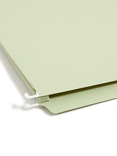 Smead FasTab Hanging Pocket with Full-Height Gusset, 3-1/2" Expansion, 1/3-Cut Built-in Tab, Letter Size, Moss, 9 per Box (64222)