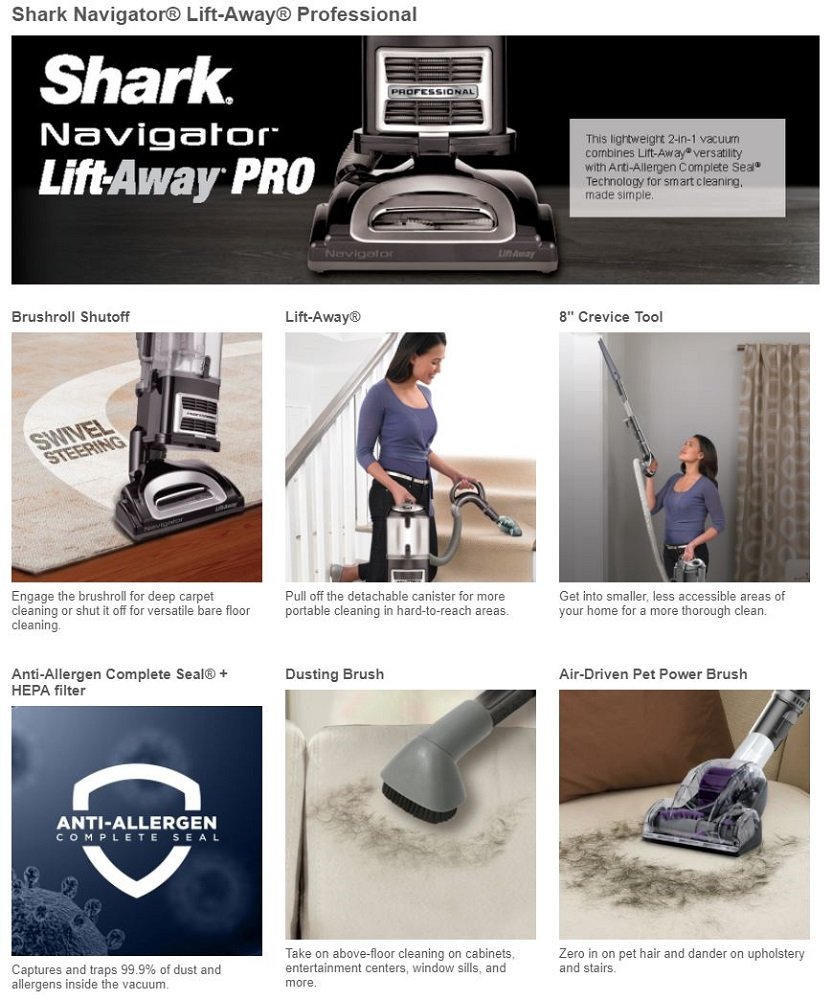 Shark Navigator, NV355WM1, Lift-Away Pro Pet Vacuum