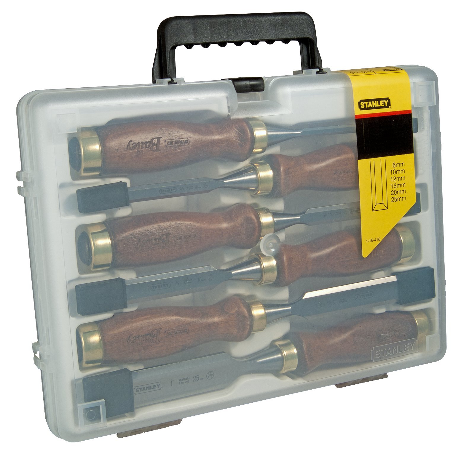 Stanley 1-16-416 Chisel-Set Bailey (6-piece), Silver/Tan Brown