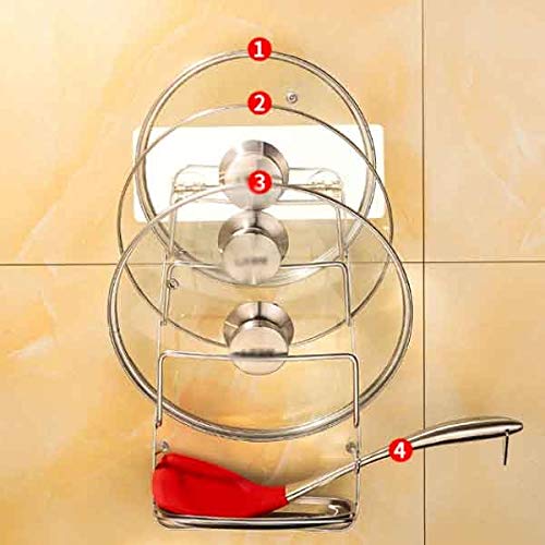 WUDILU 3 Layer Silver Anti-Fall Stainless Steel Drying Pan Pot Rack Cover Lid Rest Stand Spoon Holder Kitchen Tool