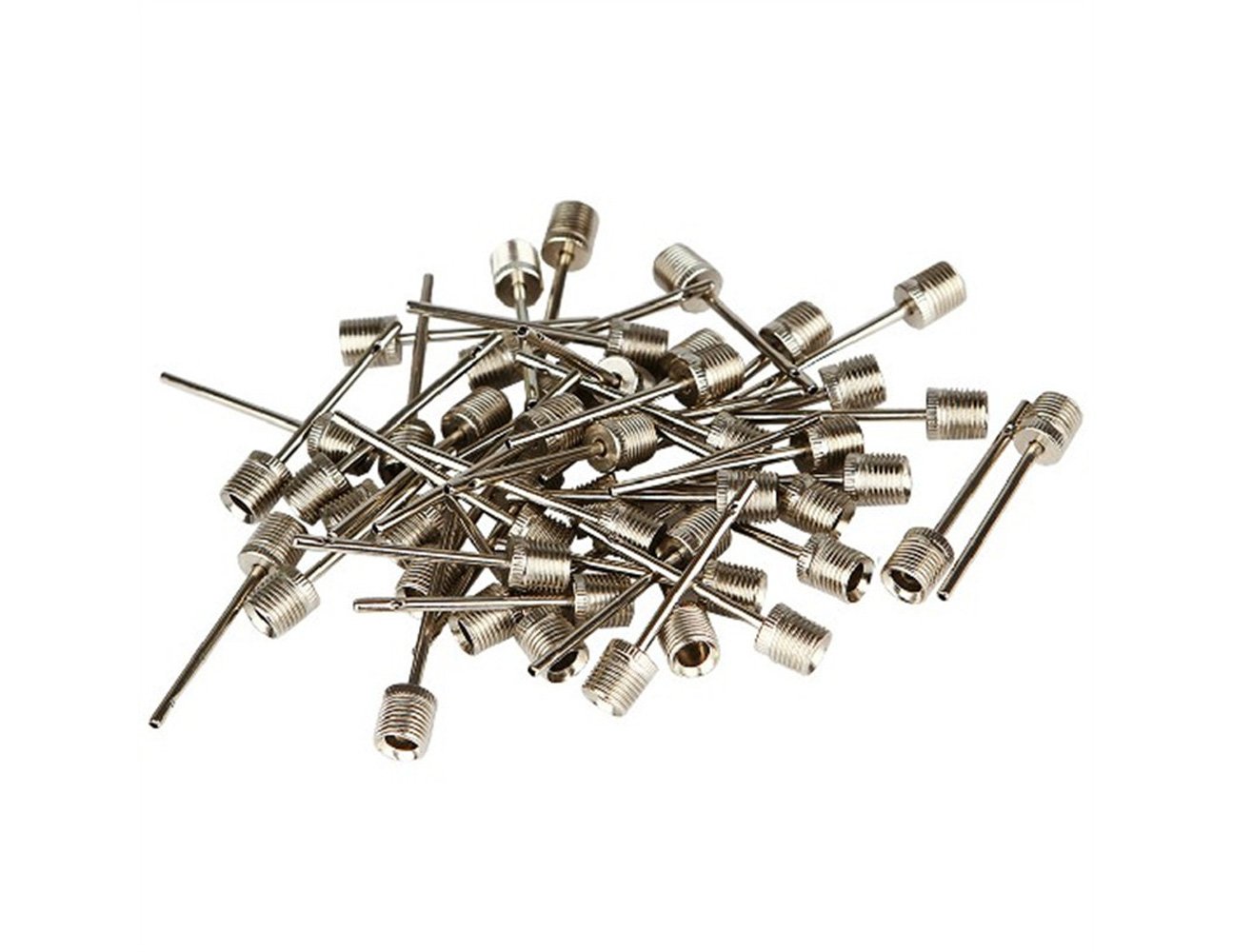 yueton Pack of 50 Ball Inflating Pump Needle Adaptor - Metallic Air Inflation Needles for Sport Football/Basketball/Soccer/GYM