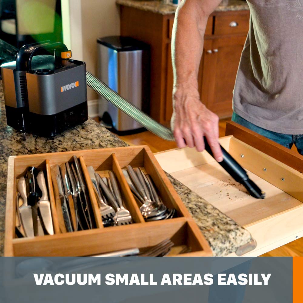 WORX WX030L.9 20V Power Share Cordless Cube Vac Compact Vacuum, Bare Tool Only, Black