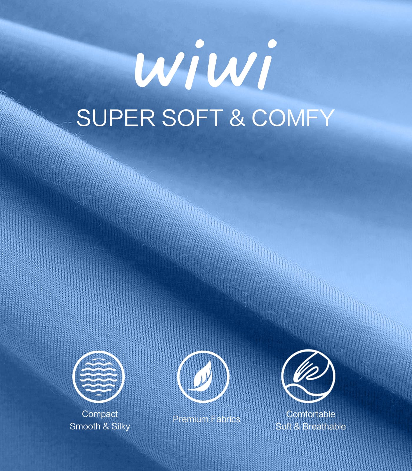WiWi Soft Viscose from Bamboo Underwear for Women Thermal Long Johns Sets Super Warm Base Layer Top Pants Pajamas Set S-3X, Sky Blue, Medium