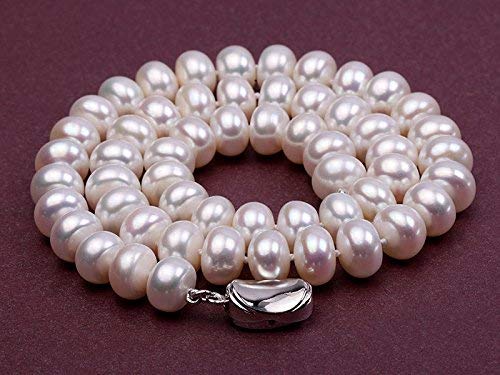 Womens Classic Small Pearl Necklace 6mm White Freshwater Pearl Necklace Choker 16"