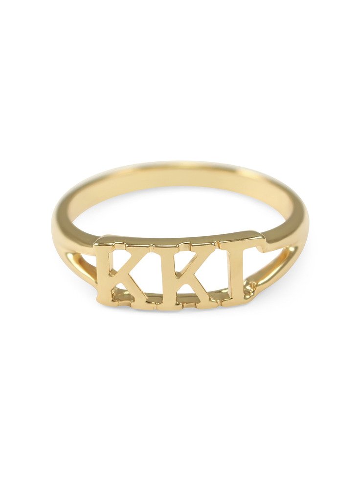 The Collegiate Standard Kappa Kappa Gamma 14k Gold Plated Sorority Ring with Greek letters