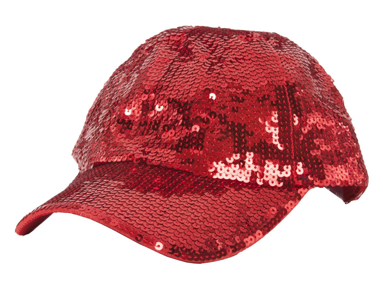 Womens Glitter Sequin Cap - Elastic Fit Baseball Hat - Black