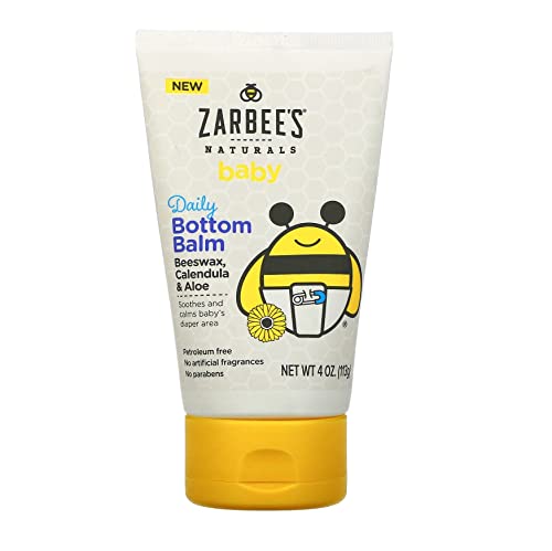 Zarbee's Naturals Baby Daily Bottom Balm with Beeswax, Calendula & Aloe, 4 Ounce