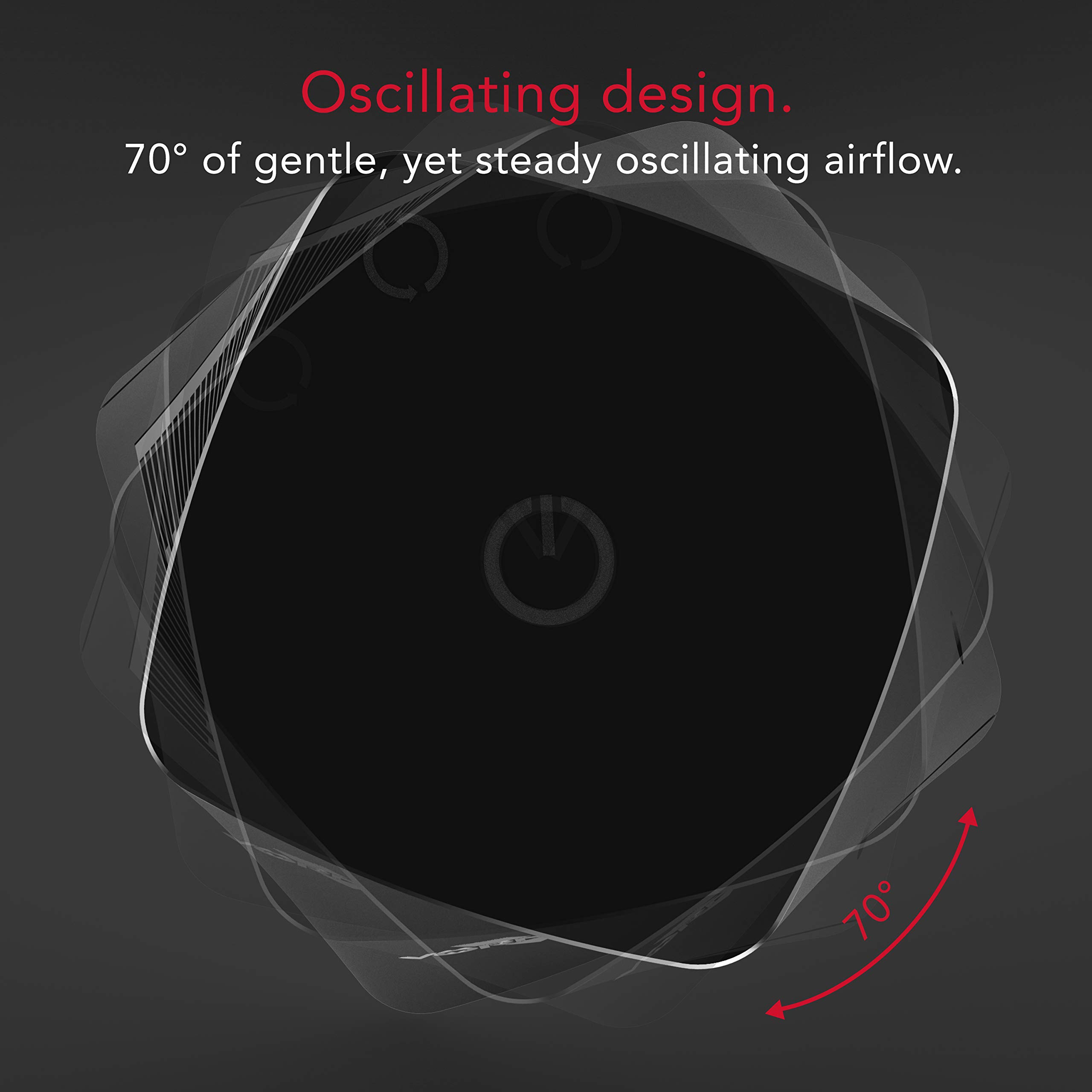 Vornado HELIX2 Personal Tower Fan with 2 Speed Settings, Illuminated Touch Controls, 70-Degrees of Oscillation, Small Footprint, Black