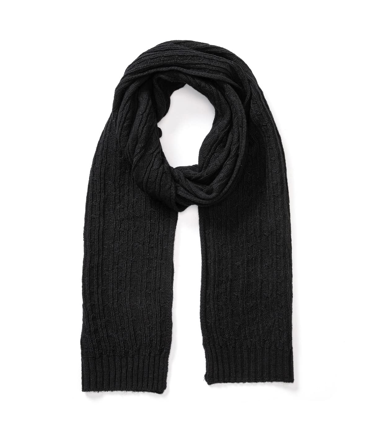 Villand 3 in 1 Womens Wool Hat Gloves & Scarf Winter Set, 3 Piece Cable Knitted Beanie Hat for Women with Gift Box, Navy Blue