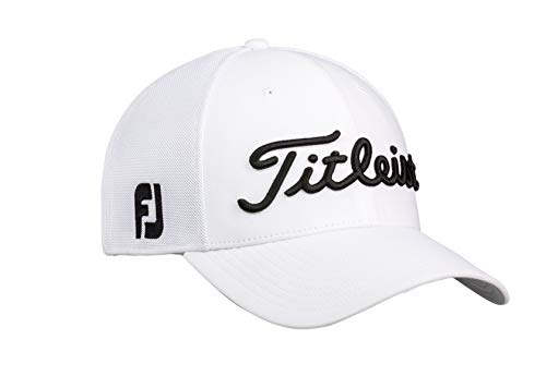Titleist Men's Tour Sports Mesh Golf Hat, White/Black L/XL