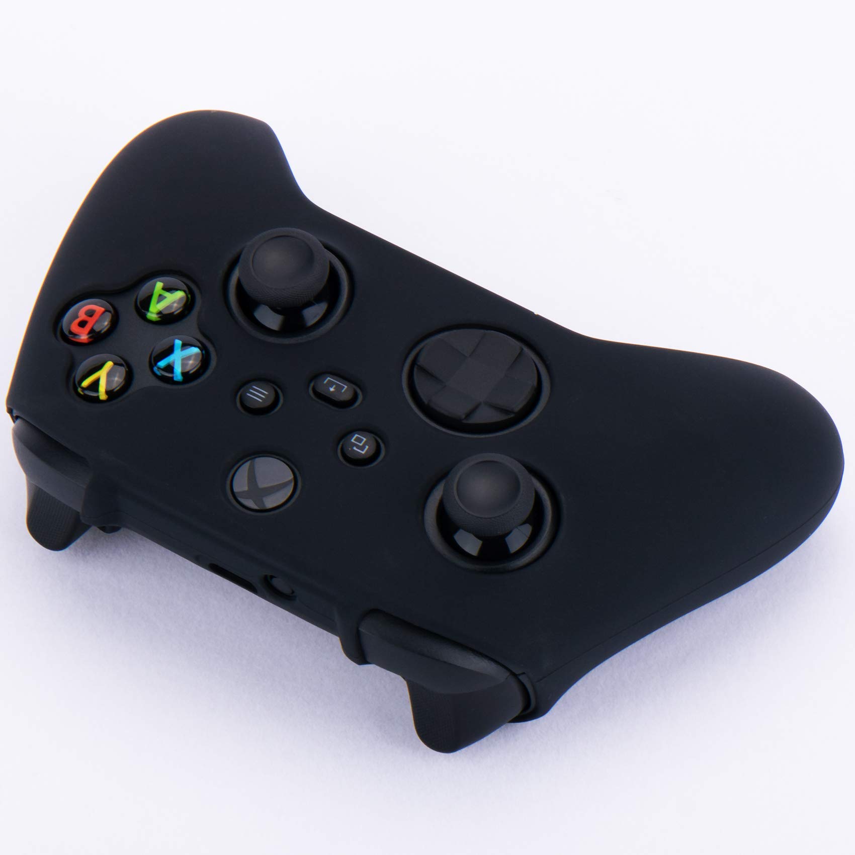 YoRHa Silicone Thickened Cover Skin Case for Xbox Series X/S Controller x 1(Black) with Thumb Grips x 10