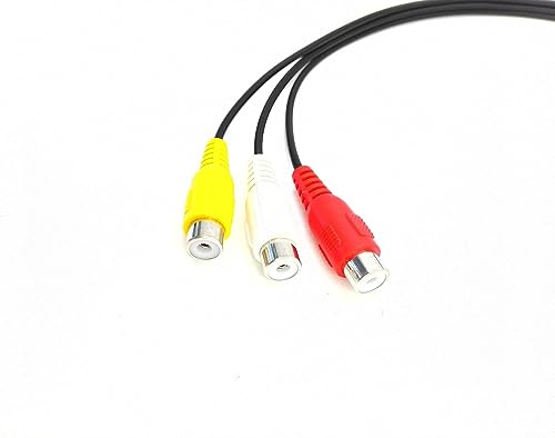 zdyCGTime Black 3.5mm Plug Male to 3 RCA Female Adaptor Audio Video Cable(25CM) (F/M))