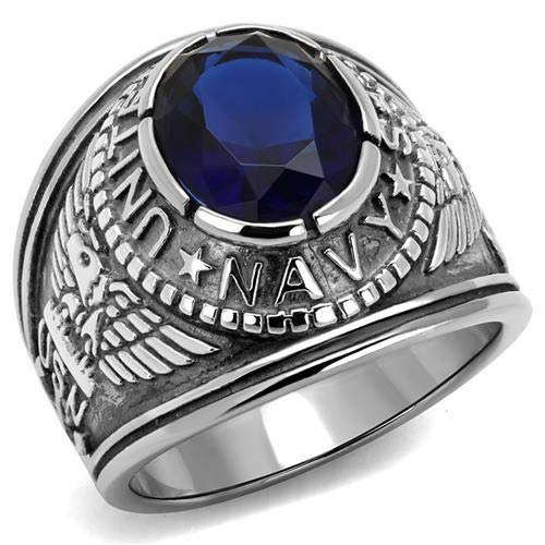 YVO Customizable Navy Ring - Free Engraving Included - Size 10