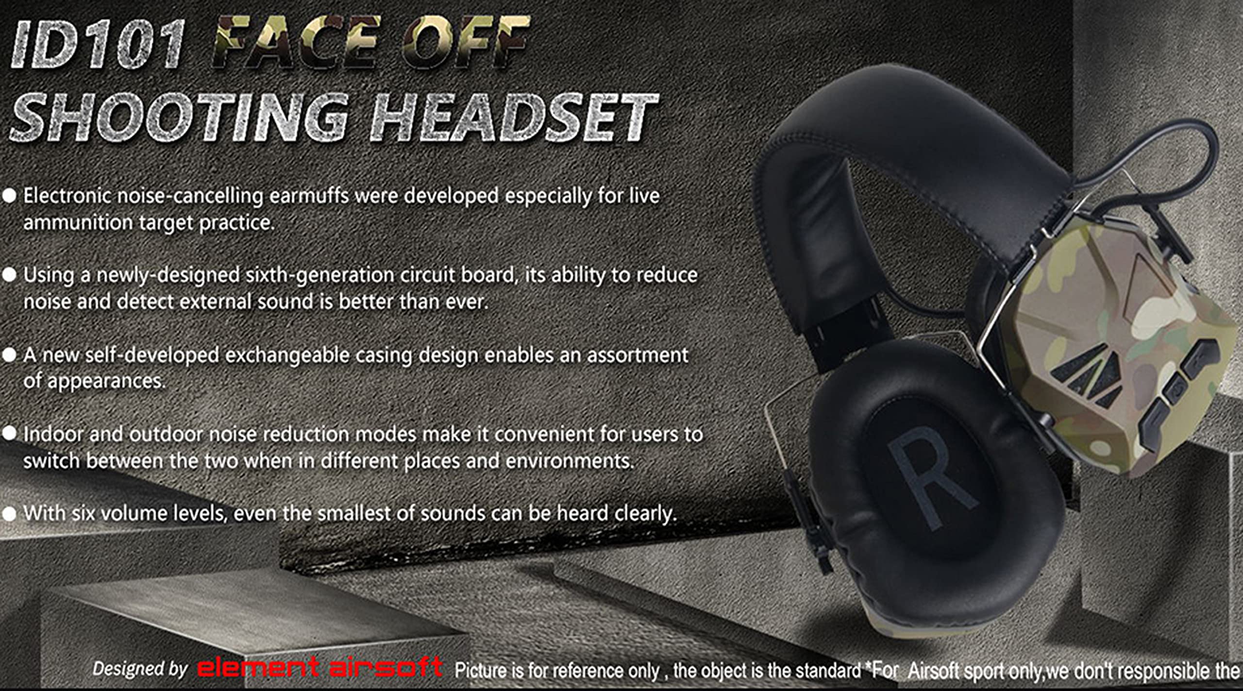 ZTAC 【Z-TAC Official Store】 Z-Tactical Noise-Cancelling Face Off Shooting Headset Made ID101