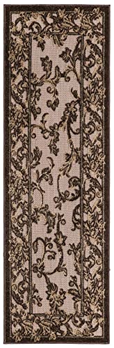 Unique Loom Outdoor Botanical Collection Area Rug (9' x 12' Rectangle, Beige/ Burgundy)