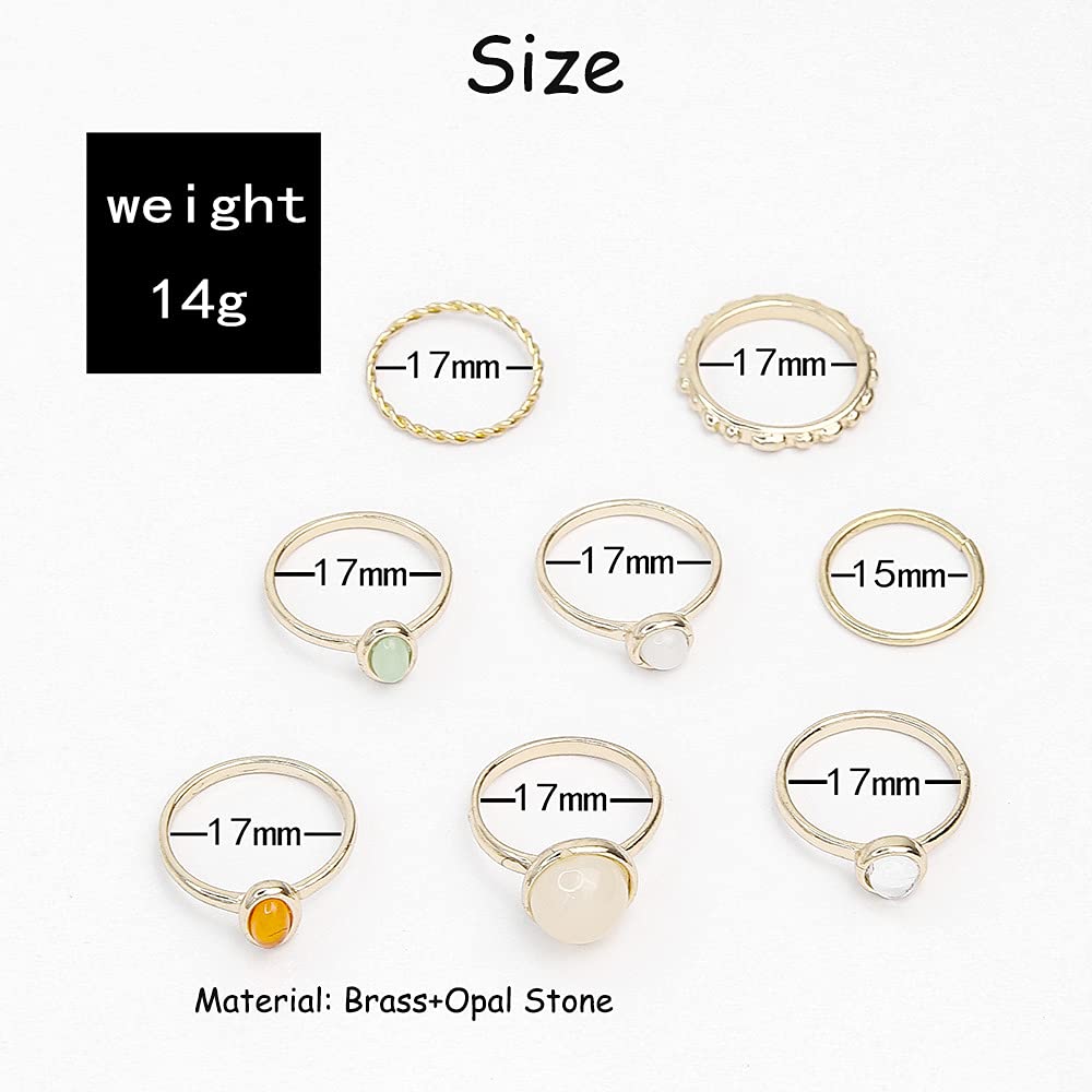 ZZ ZINFANDEL 8-12 Pieces Stackable Joint Knuckle Midi Finger Ring Sets,Boho Vintage Crystal Snake Sunflower Moon Star Crown Rings for Women(12pcsA)