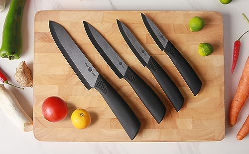 YUSOTAN Ceramic Knife Set, Ceramic Knives Set For Kitchen, Super Sharp Rust Proof Stain Resistant :6" Chef Knife, 5" Utility Knife, 4" Fruit Knife, 3" Paring Knife, One Peeler(ceramic knife Set)