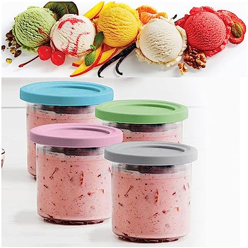 VRINO Creami Deluxe Pints, for Ninja Ice Cream Maker Pints, Ice Cream Pints Reusable,Leaf-Proof Compatible NC301 NC300 NC299AMZ Series Ice Cream Maker