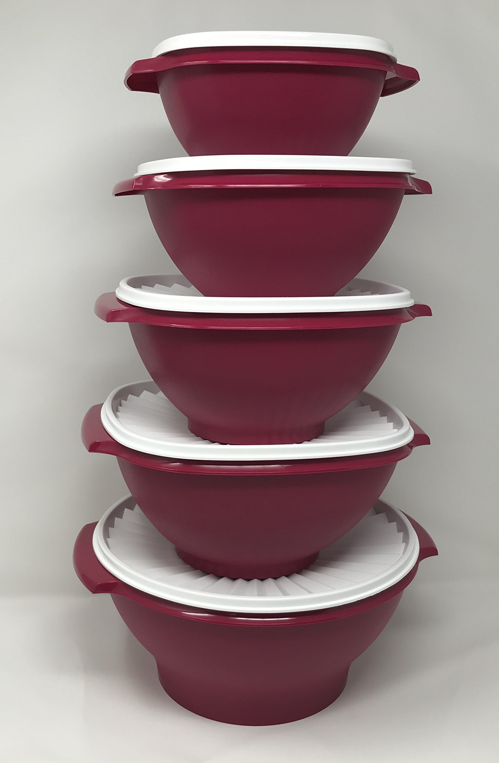 Tupperware Servalier Bowl Set of 5 Purple