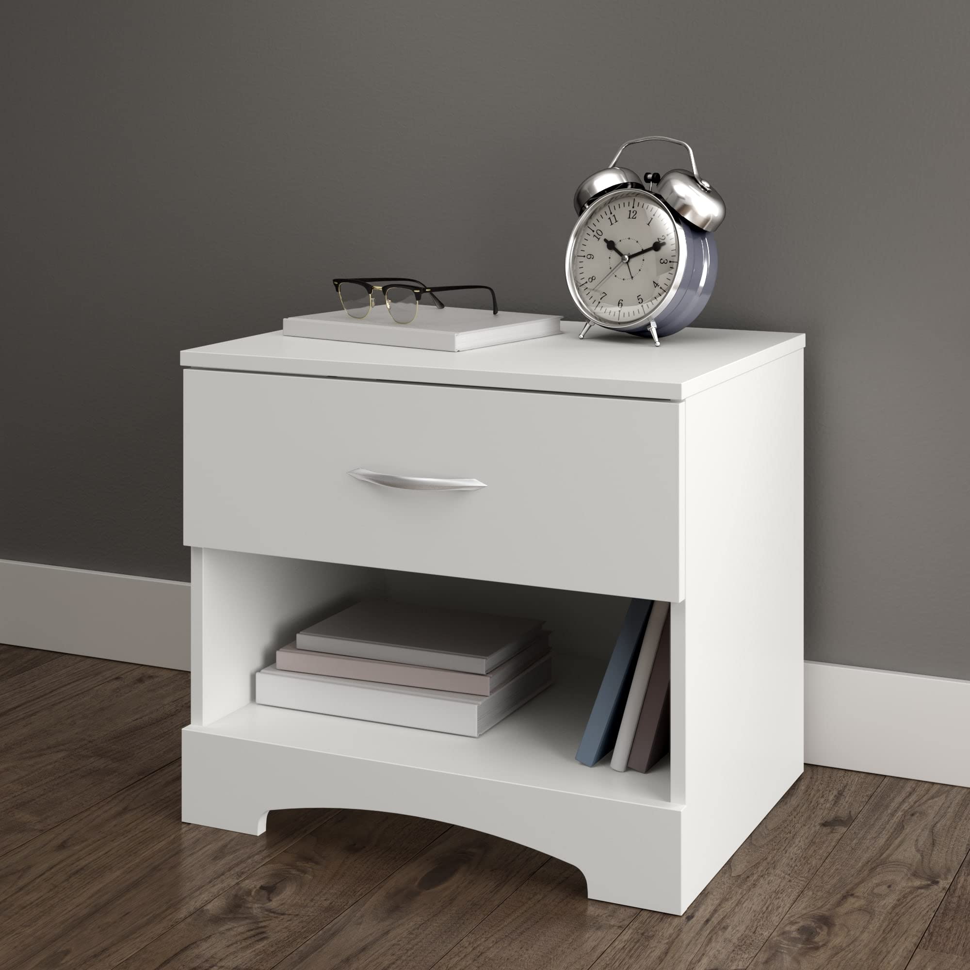 South Shore Step One 1-Drawer Nightstand, Pure White