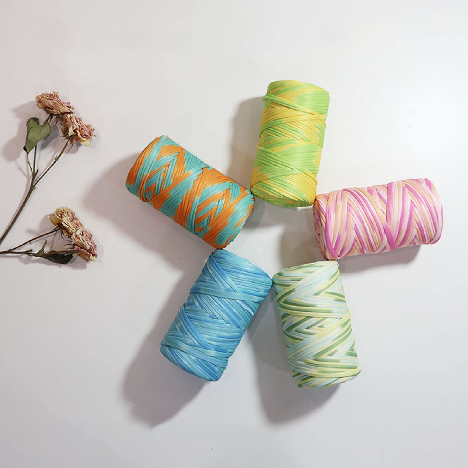 T-Shirt Yarn 160 Yards Knitting Yarn Fabric Crochet Cloth Colorful Tshirt Yarn for Crocheting Beginners DIY Hand Craft Bag Blanket Cushion Projects