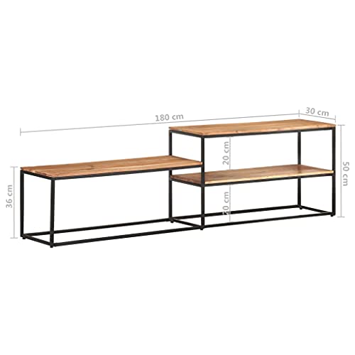 THYUOVAI TV Cabinet,Side Cabinet Entertainment Stand Storage cabine Lowboard Suitable for Living Room,Bedroom,Closet,Hallway,Foyer,Office 70.9"x11.8"x19.7" Solid Acacia Wood