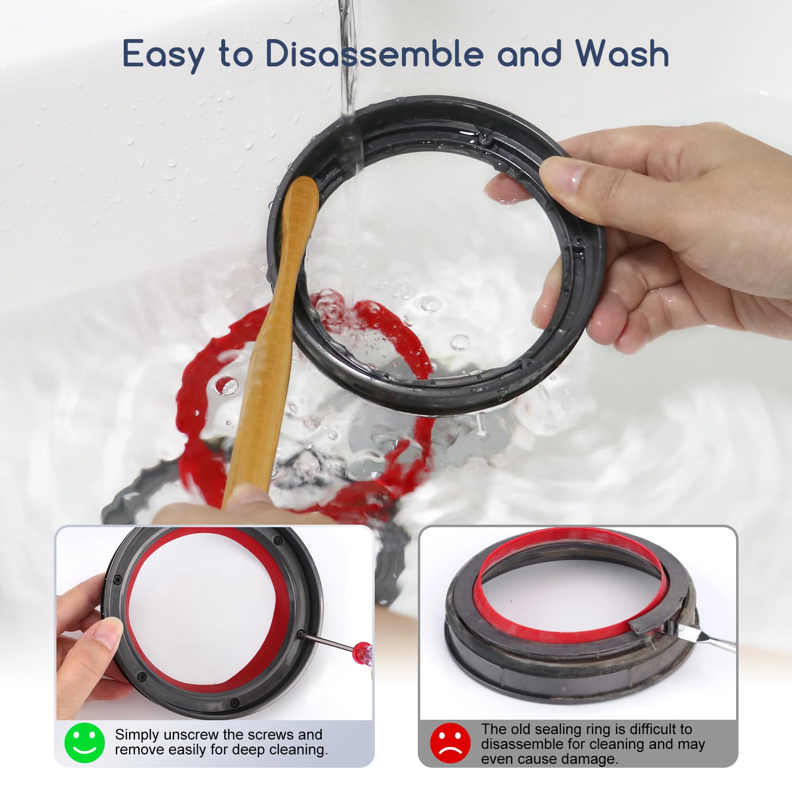WYWY.Wide Upgraded Bin Sealing Ring Compatible with Dyson V11 V15 Gen5 SV14 SV15 SV22 Vacuum Cleaner Canister Replacement Parts with T8 Screwdriver