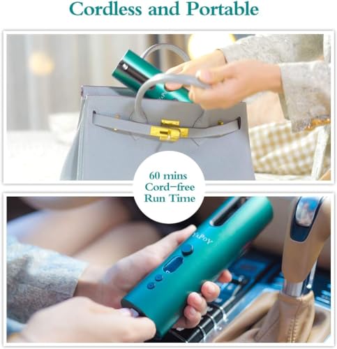 YAPOY Hair Curler Cordless Automatic Curling Tongs with Rechargeable Battery Heat Isolating Chamber LCD Display 5 Kinds of Temperature Control & Timer Settings