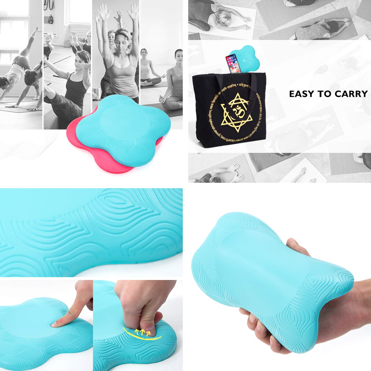 Yoga Knee Pad Support for Yoga and Pilates Excercise, Cushion for Knees,Elbow and Head( 2 packs)