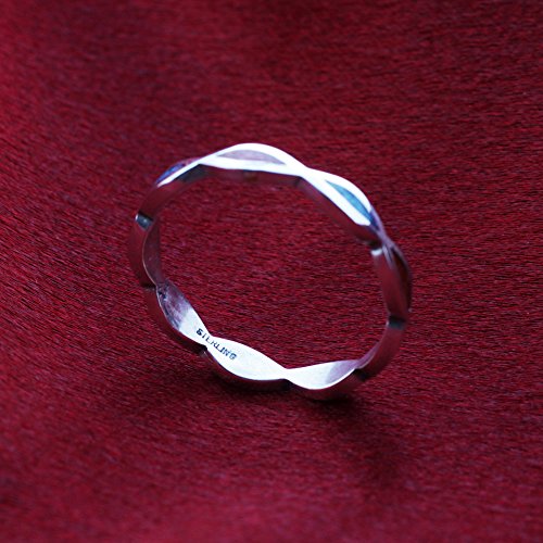 Southwestern Style Oval Turquoise and Coral Gemstone 4mm 925 Sterling Silver Infinity Band Ring for Women Size 7
