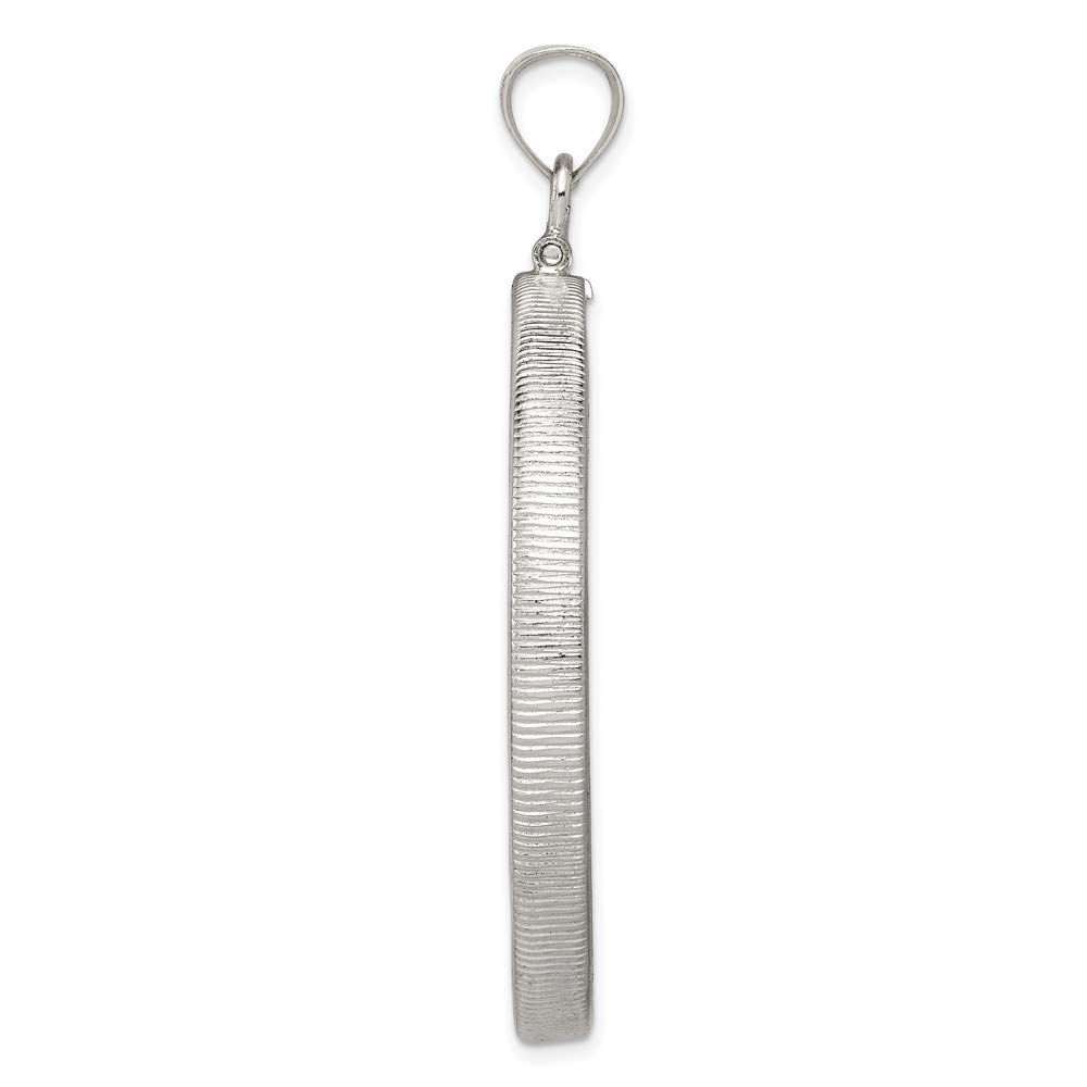 Sterling Silver 40.6 x 3.1mm Screw Top Coin Polished Bezel Pendant 40.6mm 3.1mm style QBP8