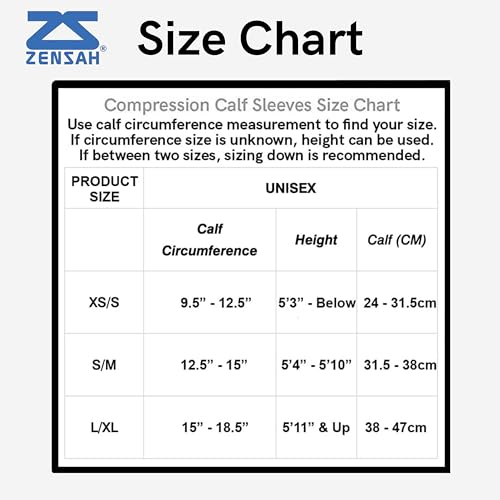 Zensah Running Leg Compression Sleeves β Shin Splint, Calf Compression Sleeve, Made in USA for Sports, Travel, Men and Women (Black, Small/Medium)