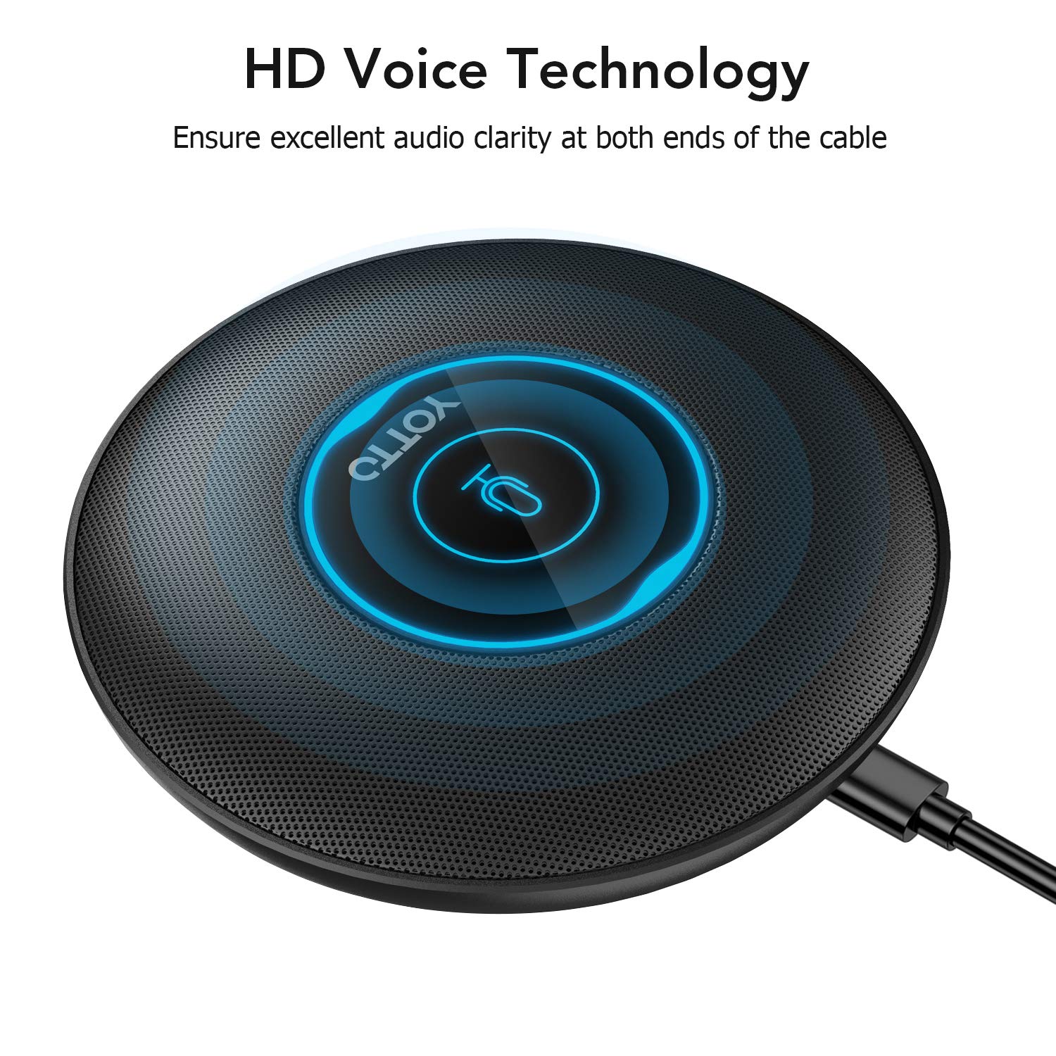 YOTTO USB Conference Microphone for Computer, 360° Omnidirectional Condenser PC Mic with Mute Key, Plug & Play for Video Conference, Recording, Skype, Online Class, VoIP Calls, Chatting