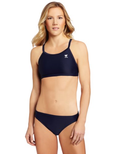 TYR Sport Women's Solid Durafast Diamondback Workout Bikini,Navy,X-Small